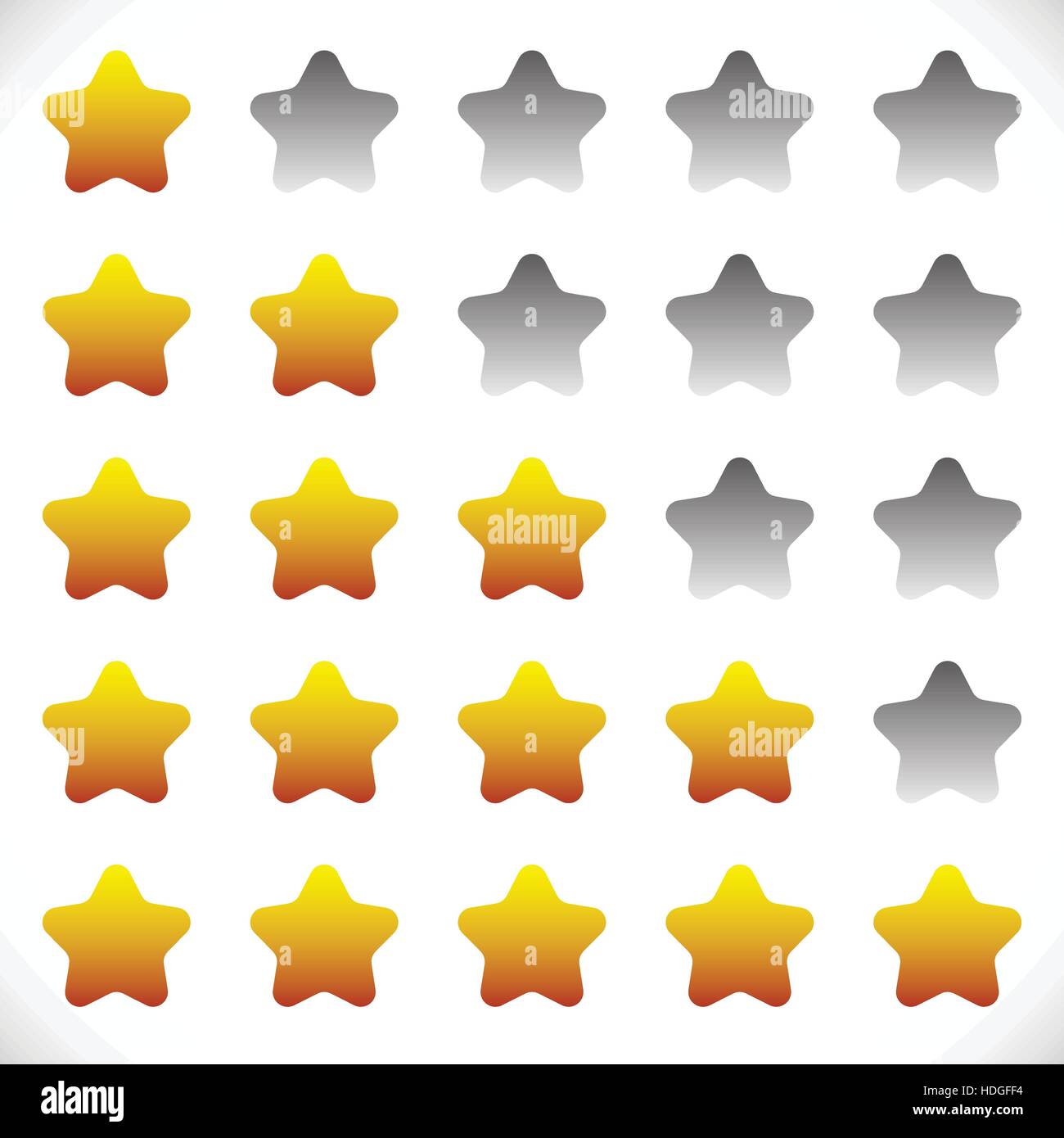 Star rating symbols with 6 star. Quality, feedback, experience, level ...