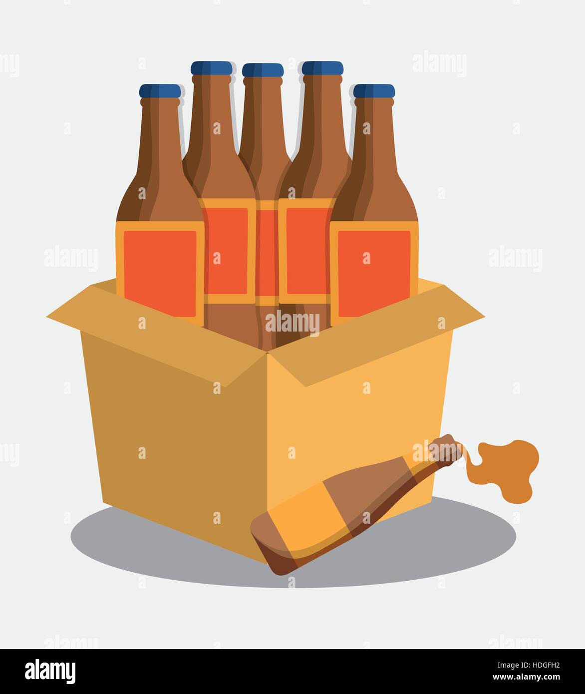 bottles beer cardboard box vector illustration eps 10 Stock Vector ...