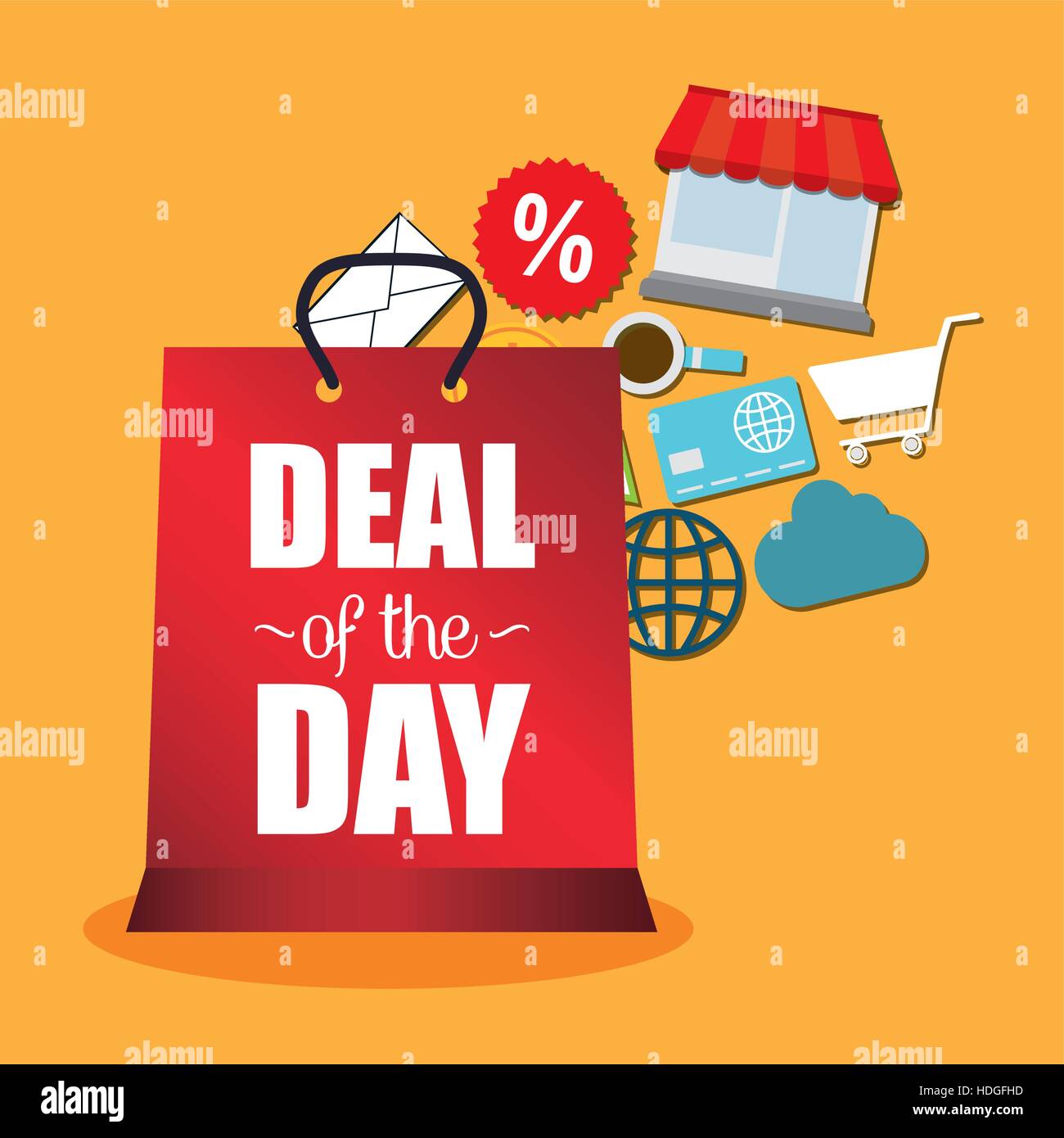 deal of the day offer bag gift icons vector illustration eps 10 Stock ...