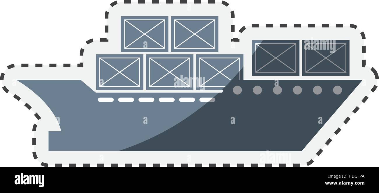 cargo ship isolated icon vector illustration design Stock Vector Image ...