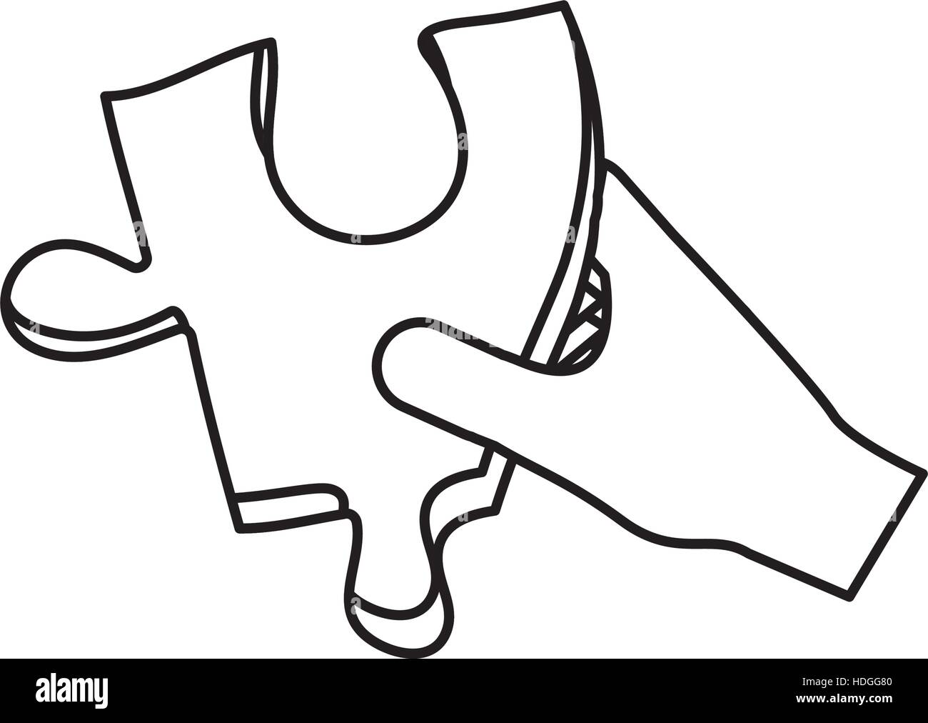 hand with puzzle piece Stock Vector Image & Art - Alamy