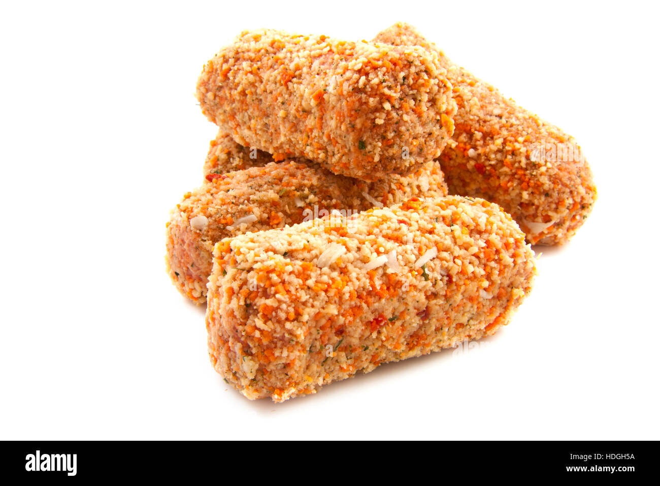 Raw kroket isolated on a white background Stock Photo - Alamy