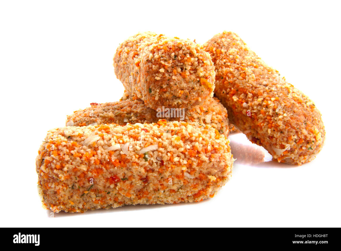 Dutch kroket on a pile isolated on a white background Stock Photo - Alamy