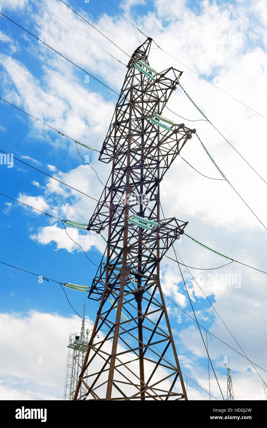 Power Transmission Line. Close-Up Stock Photo - Alamy