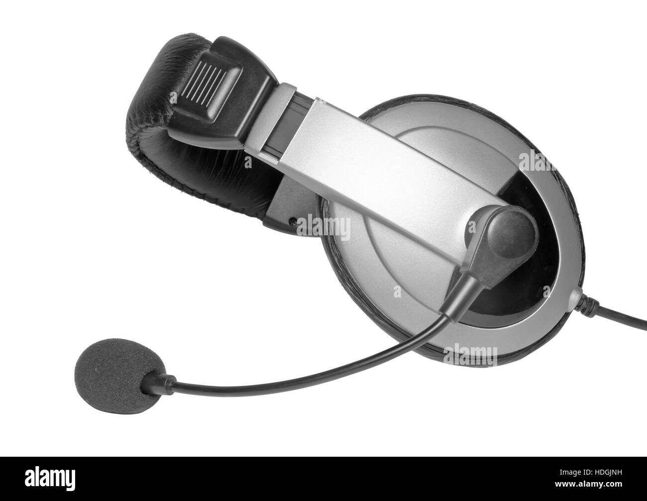 Big headset with a microphone. Isolated over white Stock Photo - Alamy