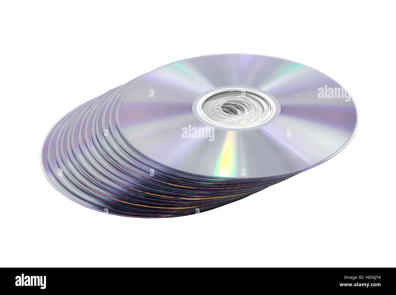 Pile of DVD(CD) discs. Isolated over white Stock Photo - Alamy