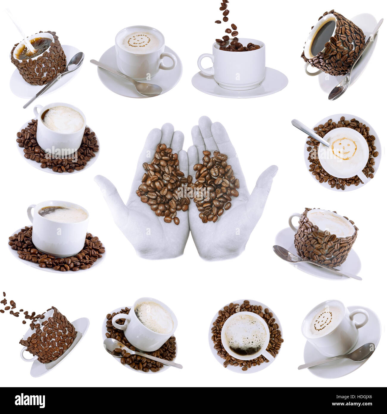Collage collection various coffee cups Cut Out Stock Images & Pictures ...