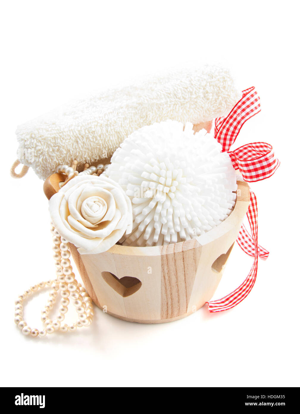 Luxury wooden box filled with objects over white Stock Photo - Alamy