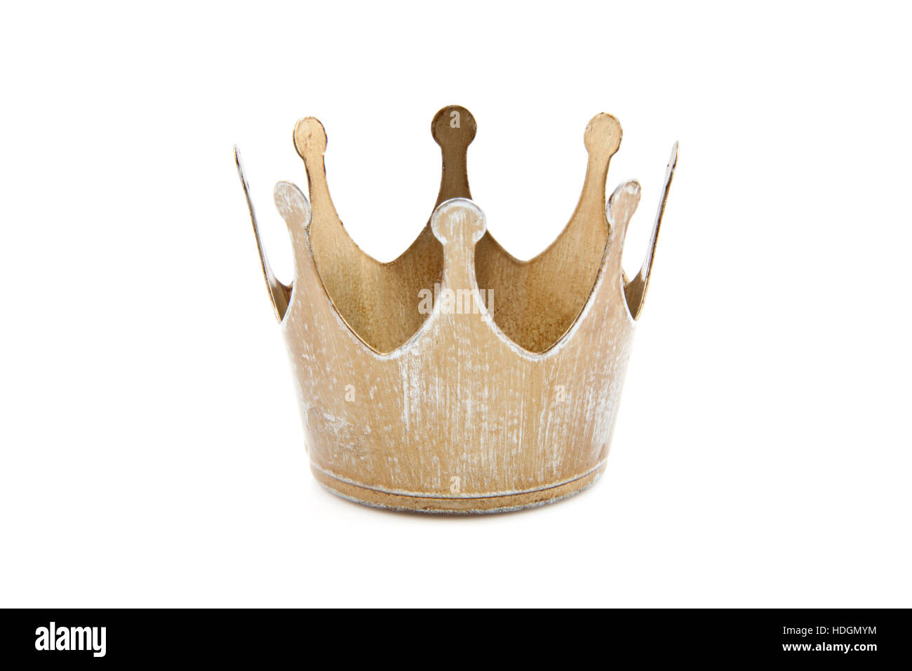 Simple old golden crown isolated over white Stock Photo - Alamy