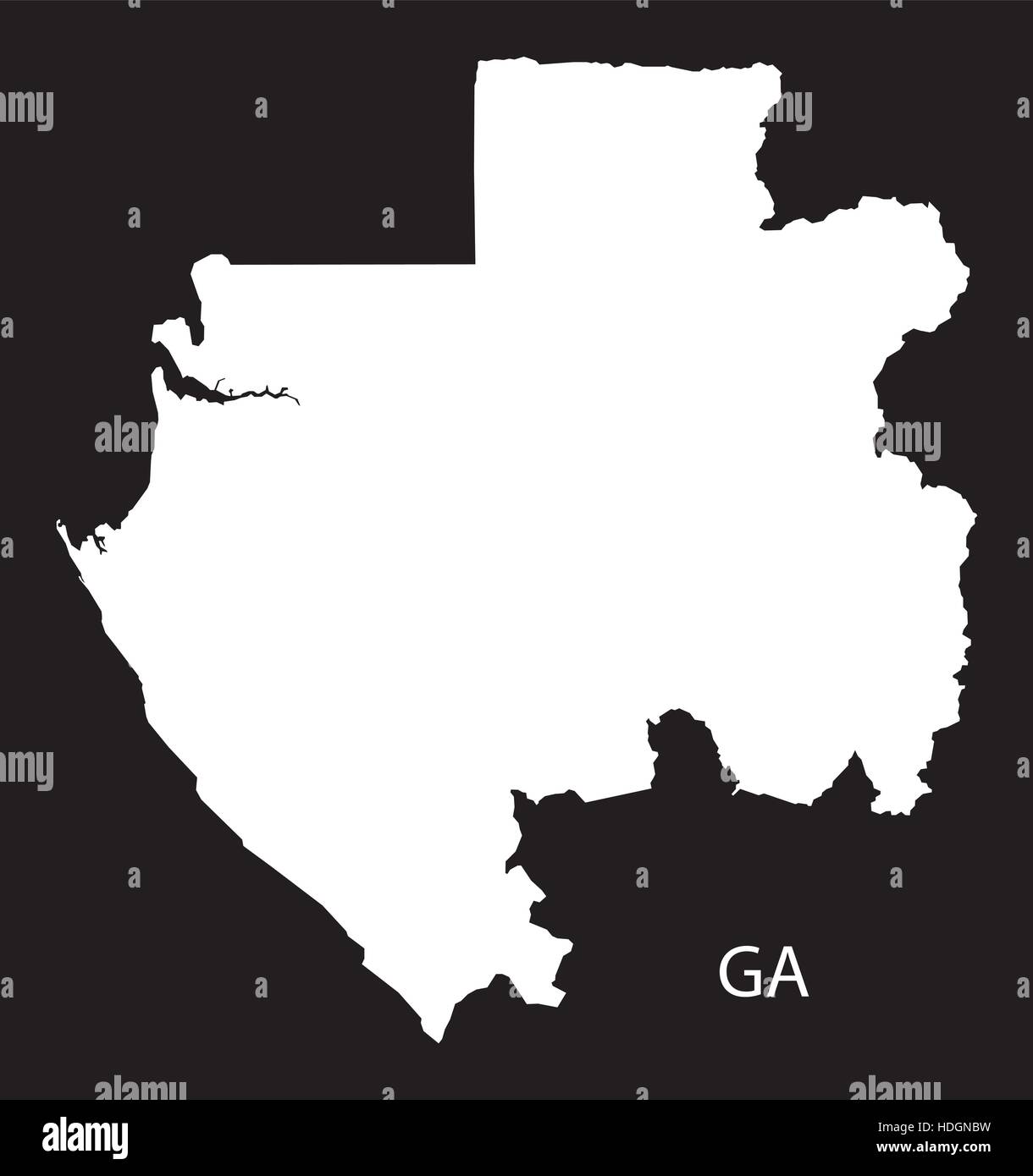 Gabon country border map Stock Vector Images - Alamy