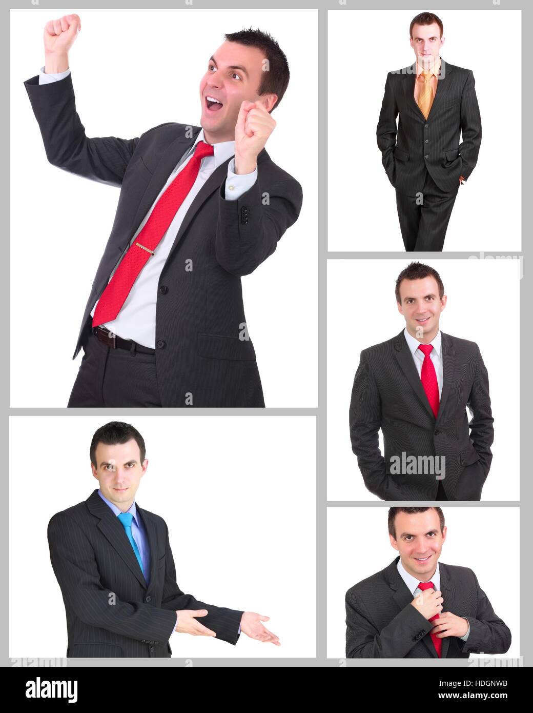 Set (collection) of european businessman. Isolated over white ...