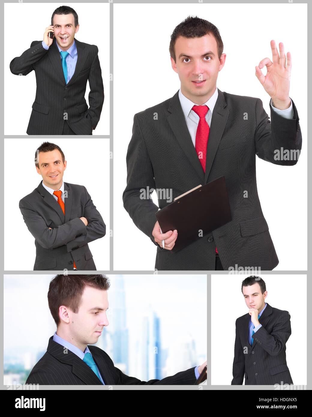 Set (collection) of european businessman. Isolated over white ...