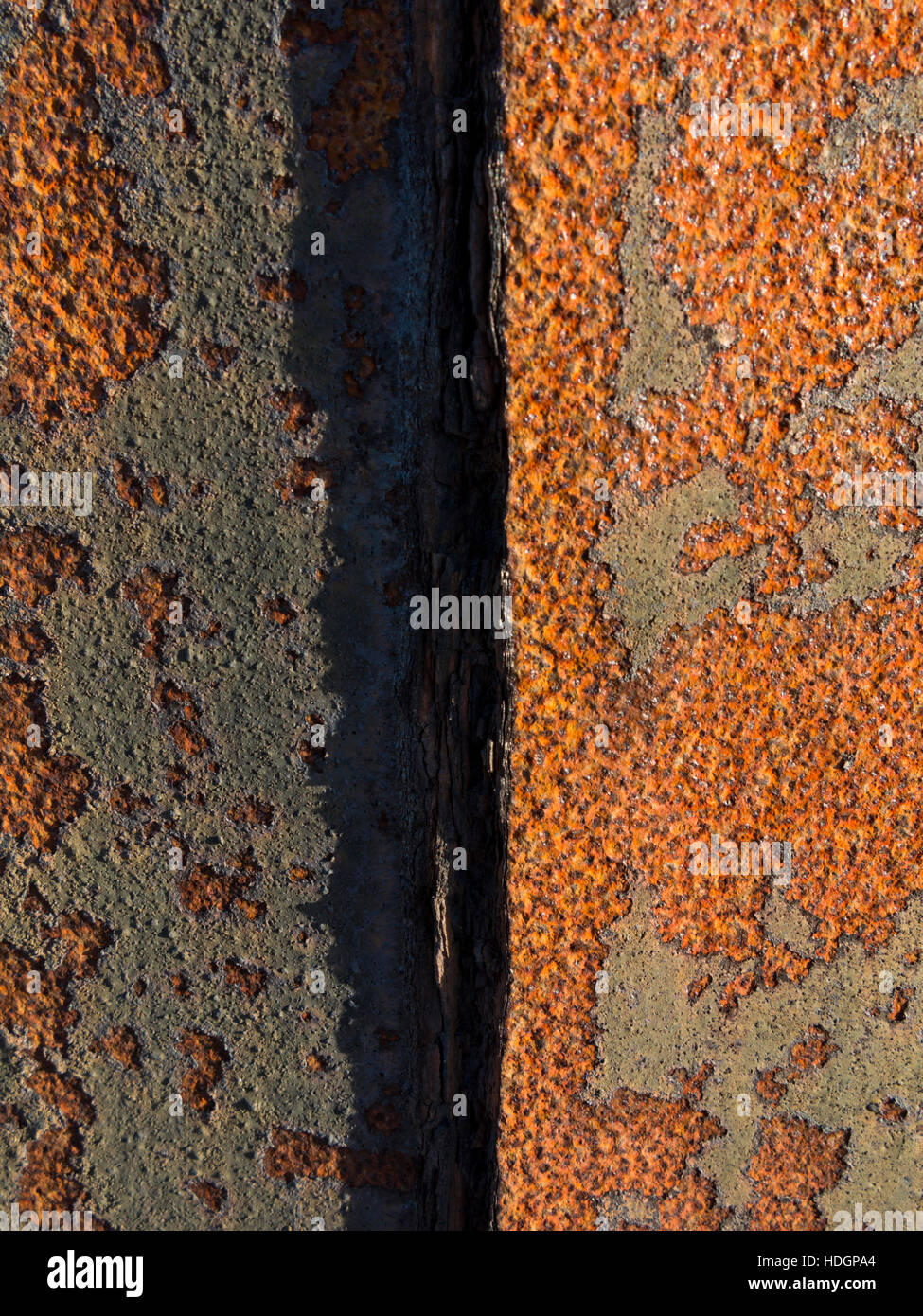 Heavily rusted and corroded steel interlocking sea defenses Stock Photo ...