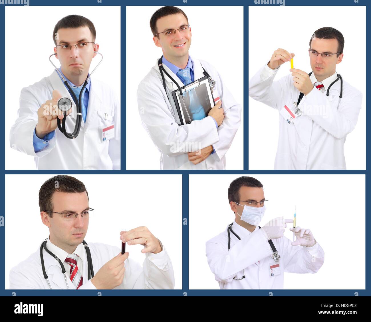 Set (collage) of doctor .Isolated over white background Stock Photo - Alamy
