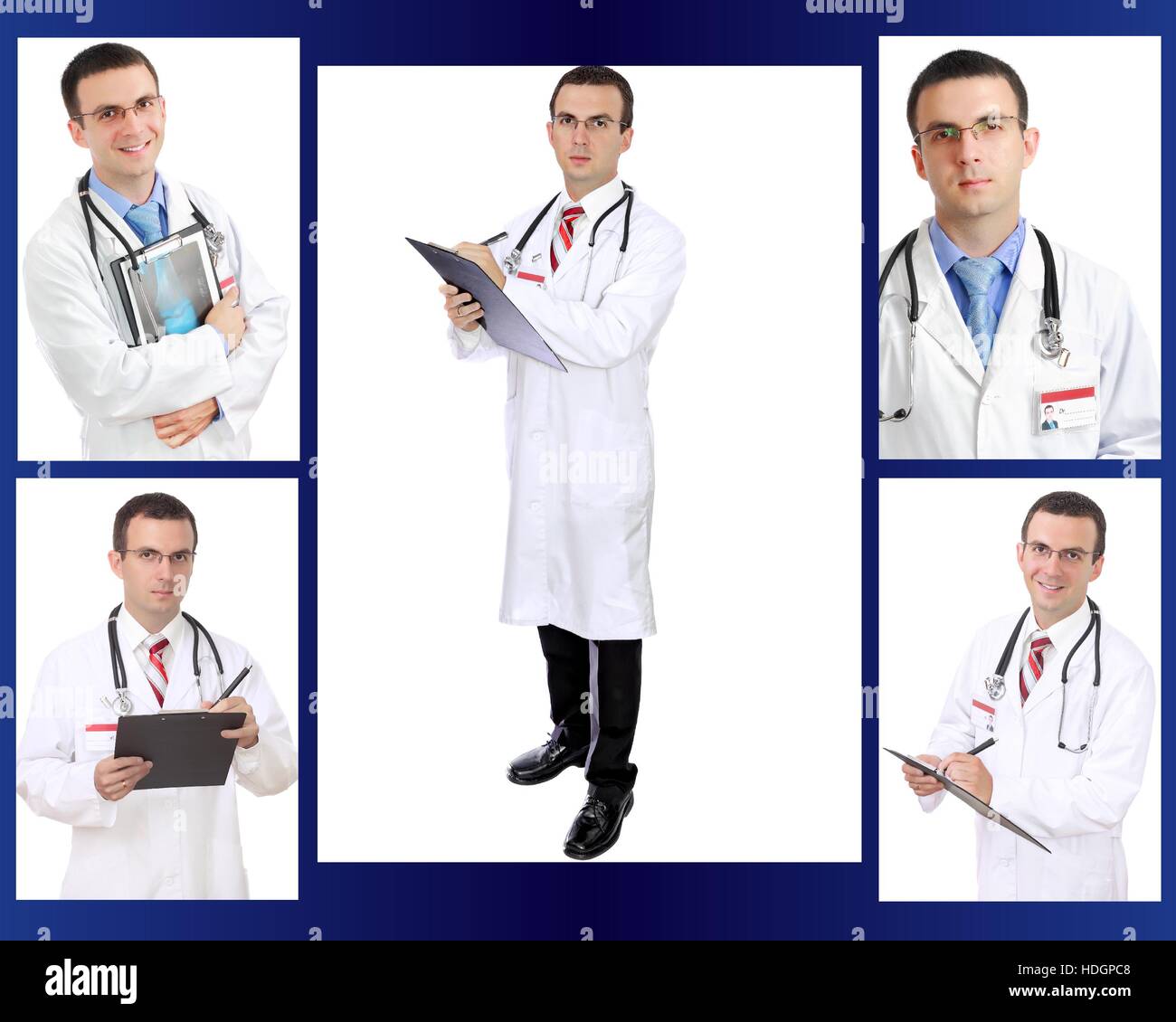 Set (collage) of doctor .Isolated over white background Stock Photo - Alamy