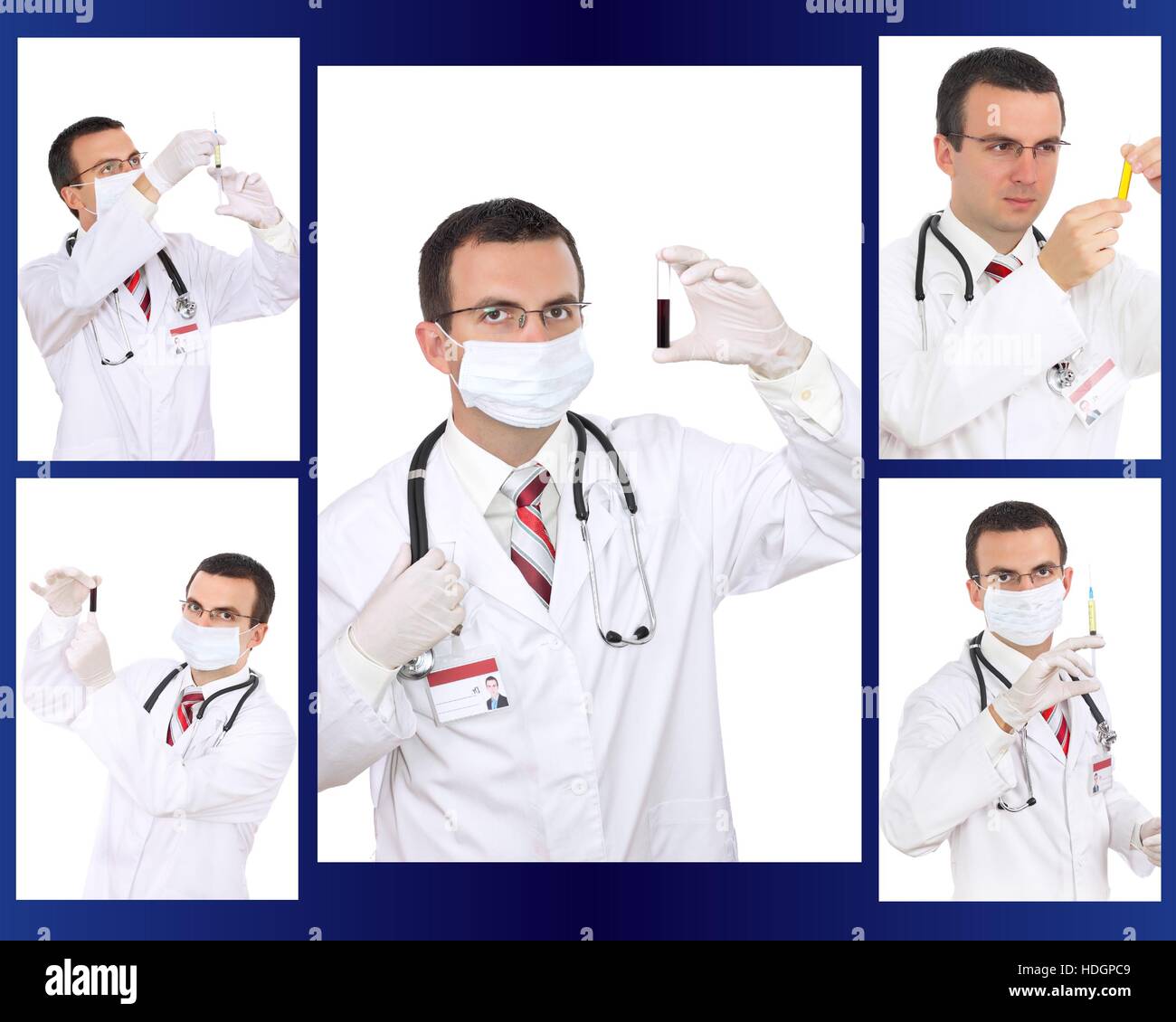 Set (collage) of doctor .Isolated over white background Stock Photo - Alamy