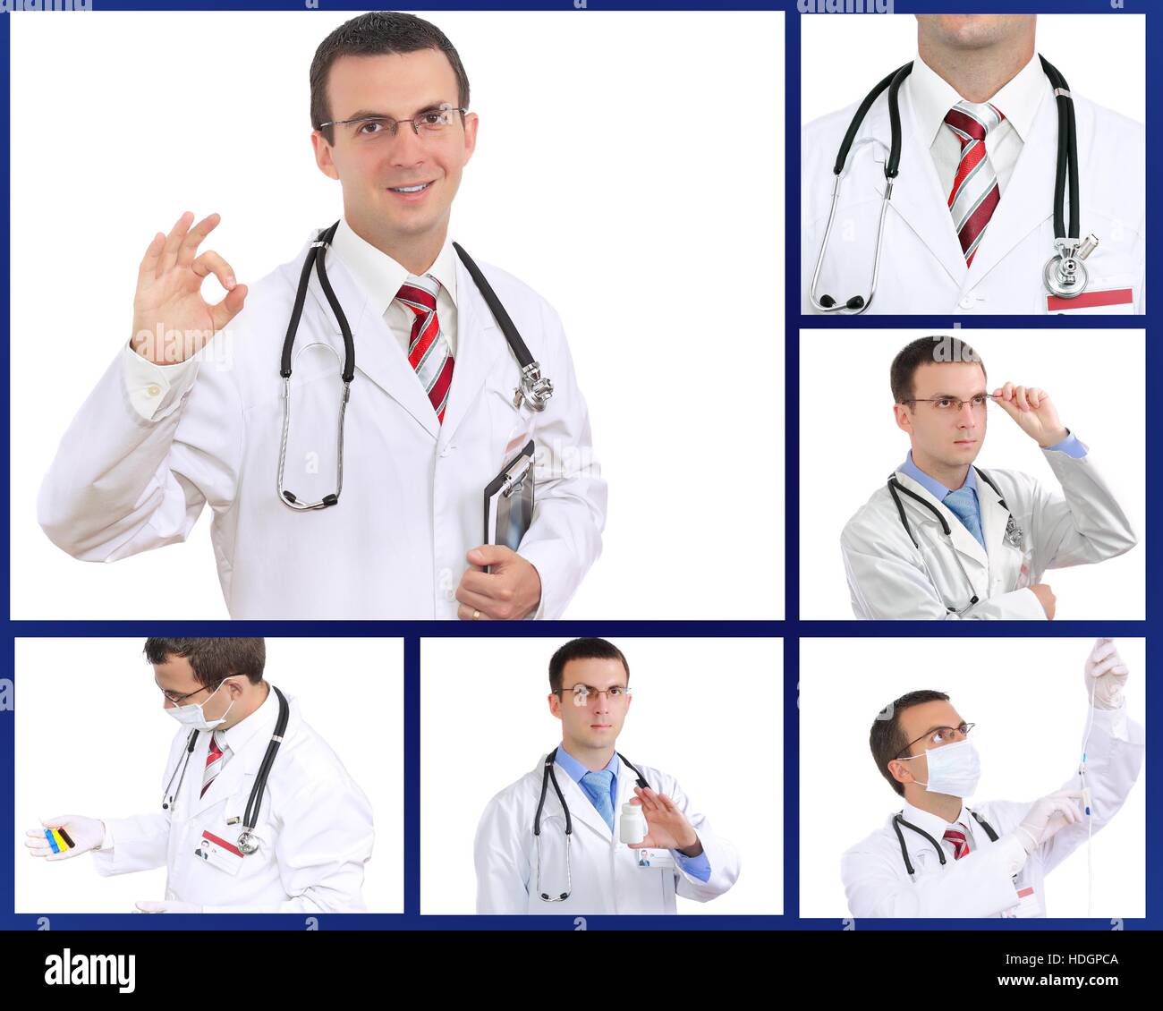 Set (collage) of doctor .Isolated over white background Stock Photo - Alamy