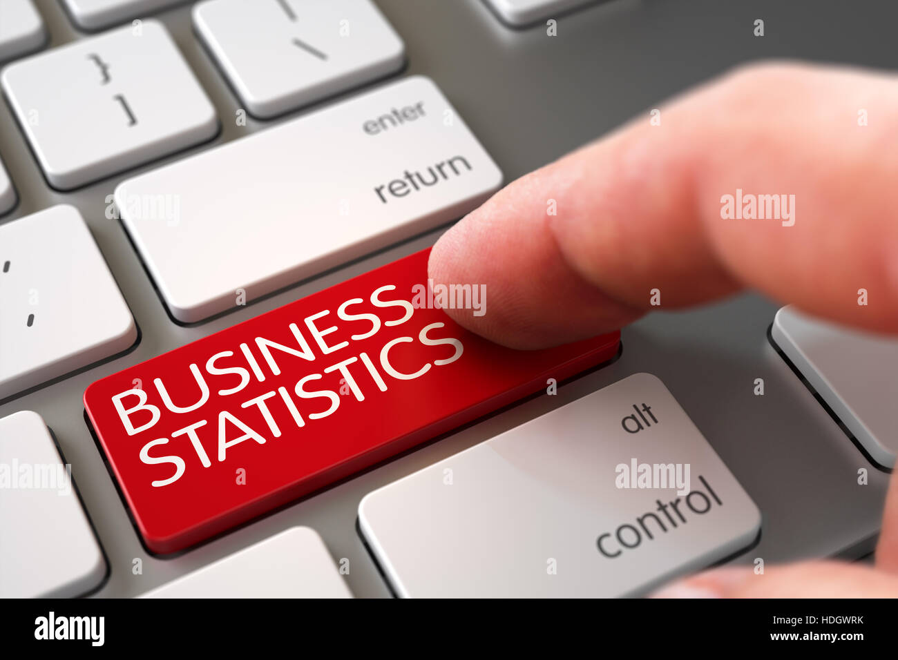 Business Statistics - White Keyboard Concept. 3D Stock Photo - Alamy