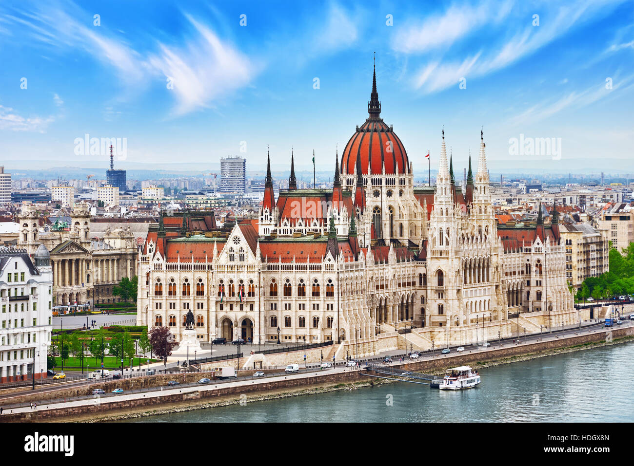 Hungarian Parliament at daytime. Budapest. View from Old Fisherman ...