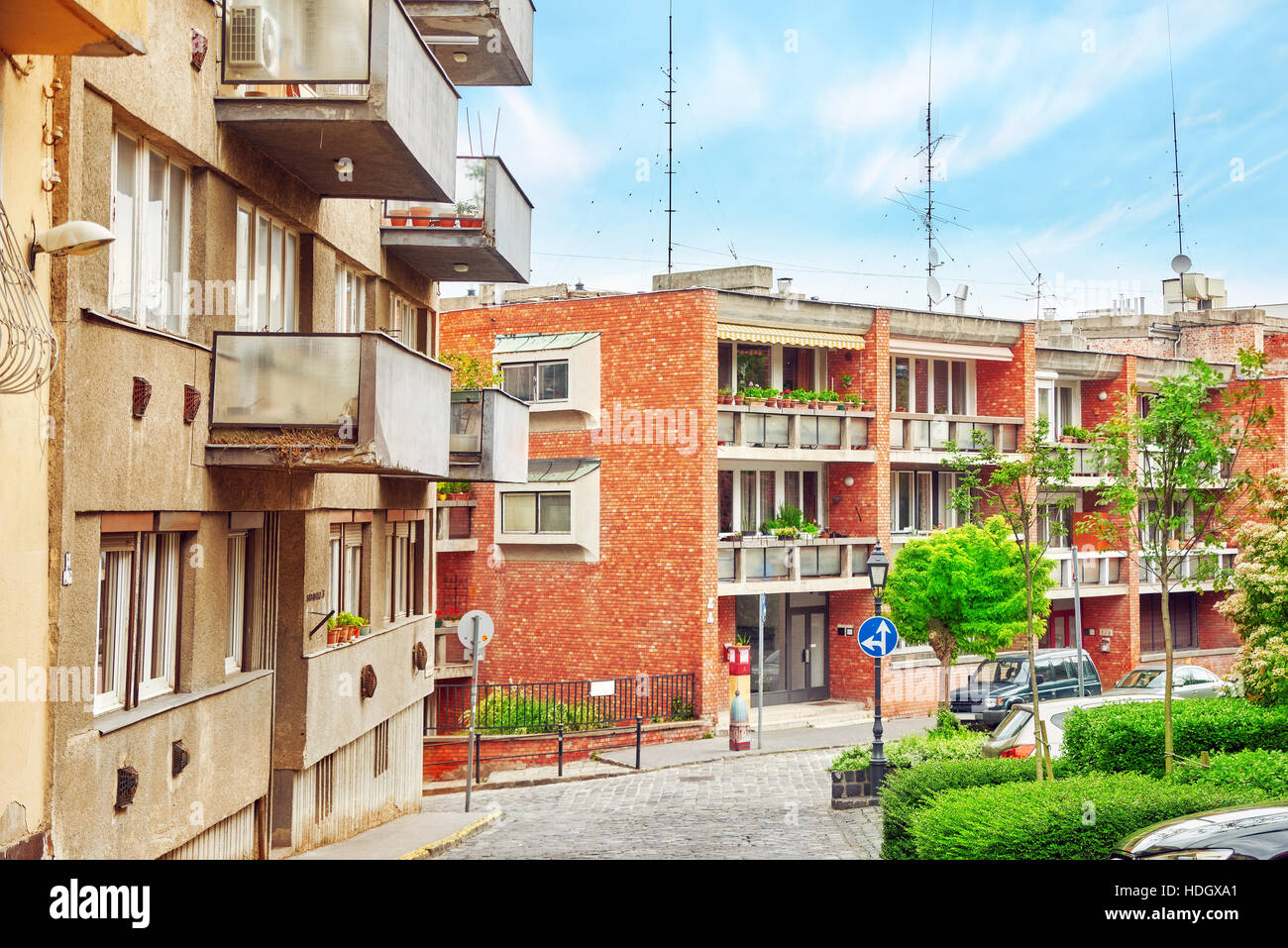 Beautiful landscape and urban view of the Budapest, streets, buildings ...
