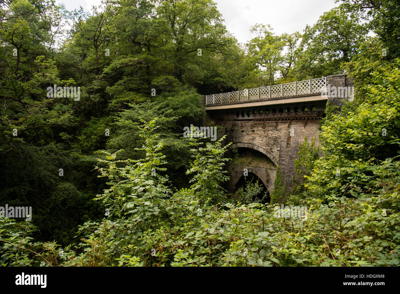 Tourism in Wales: The iconic three bridges over the river Mynach at ...