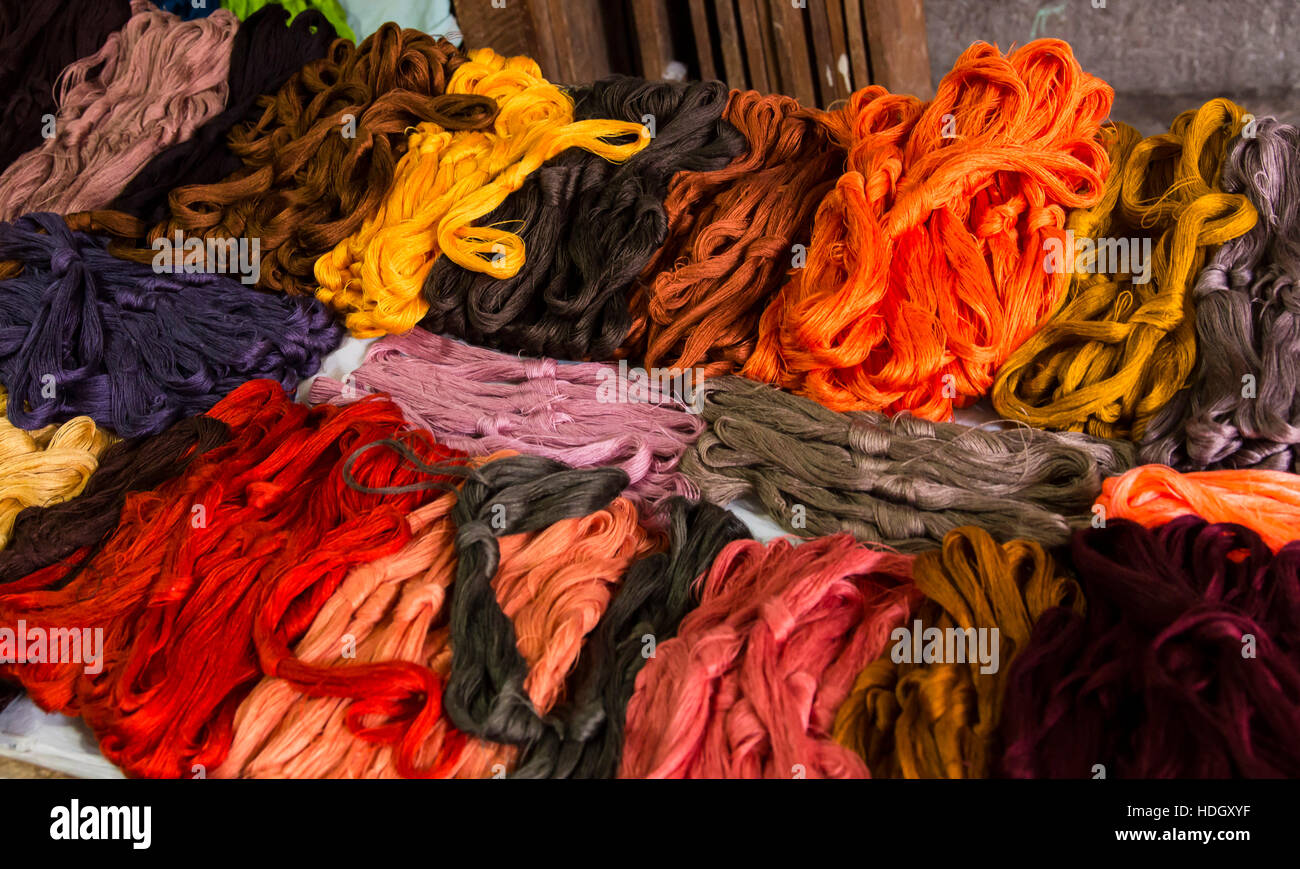 Color thread for weaving traditional fabrics for sale in the market in ...
