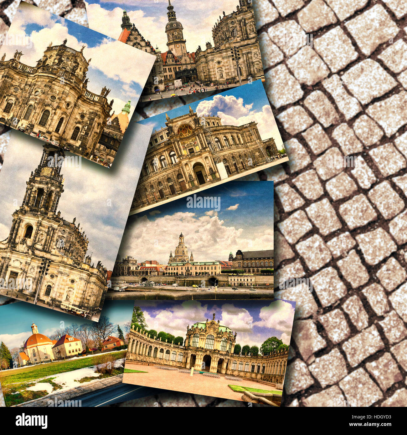 Collage of beautiful Dresden.Saxony. Germany Stock Photo - Alamy