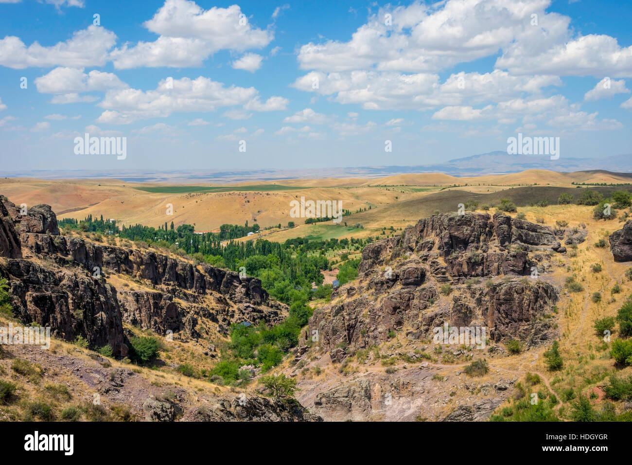 Turbat canyon and steppe grasslands behind, Kazakhstan Stock Photo - Alamy