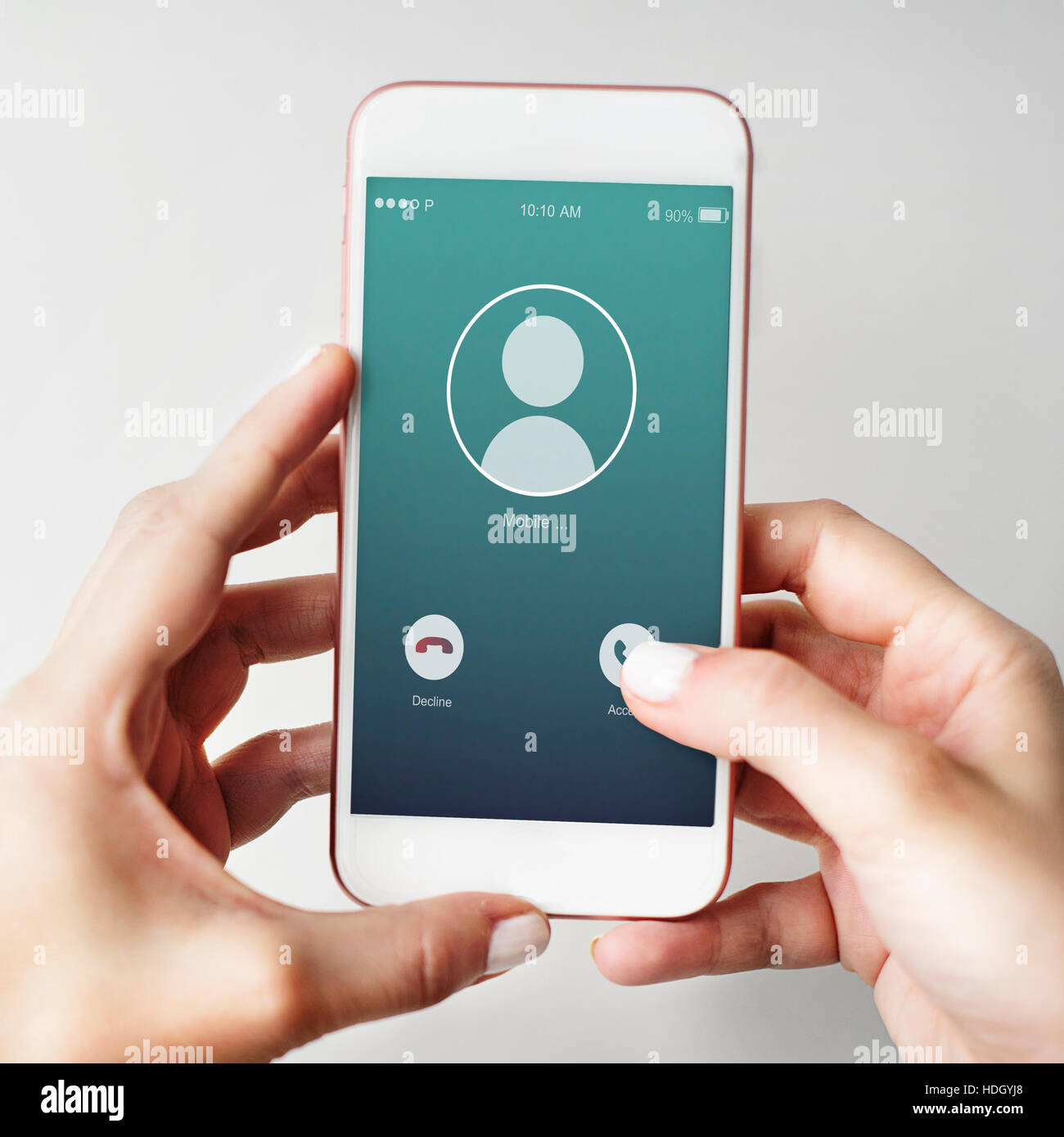 Incoming Mobile Call Communication Concept Stock Photo - Alamy