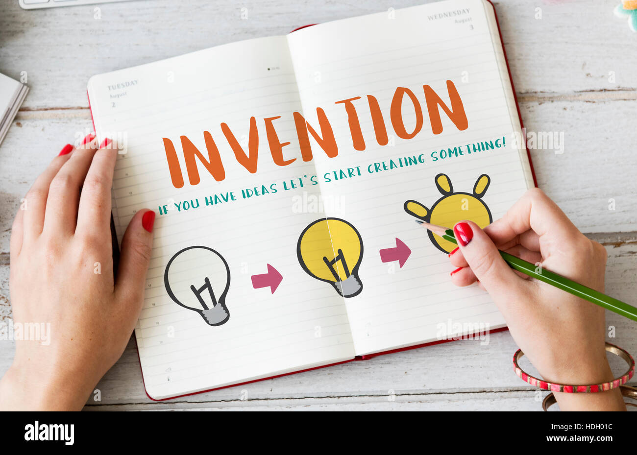 Invention Be Creative Design Inspiration Concept Stock Photo - Alamy