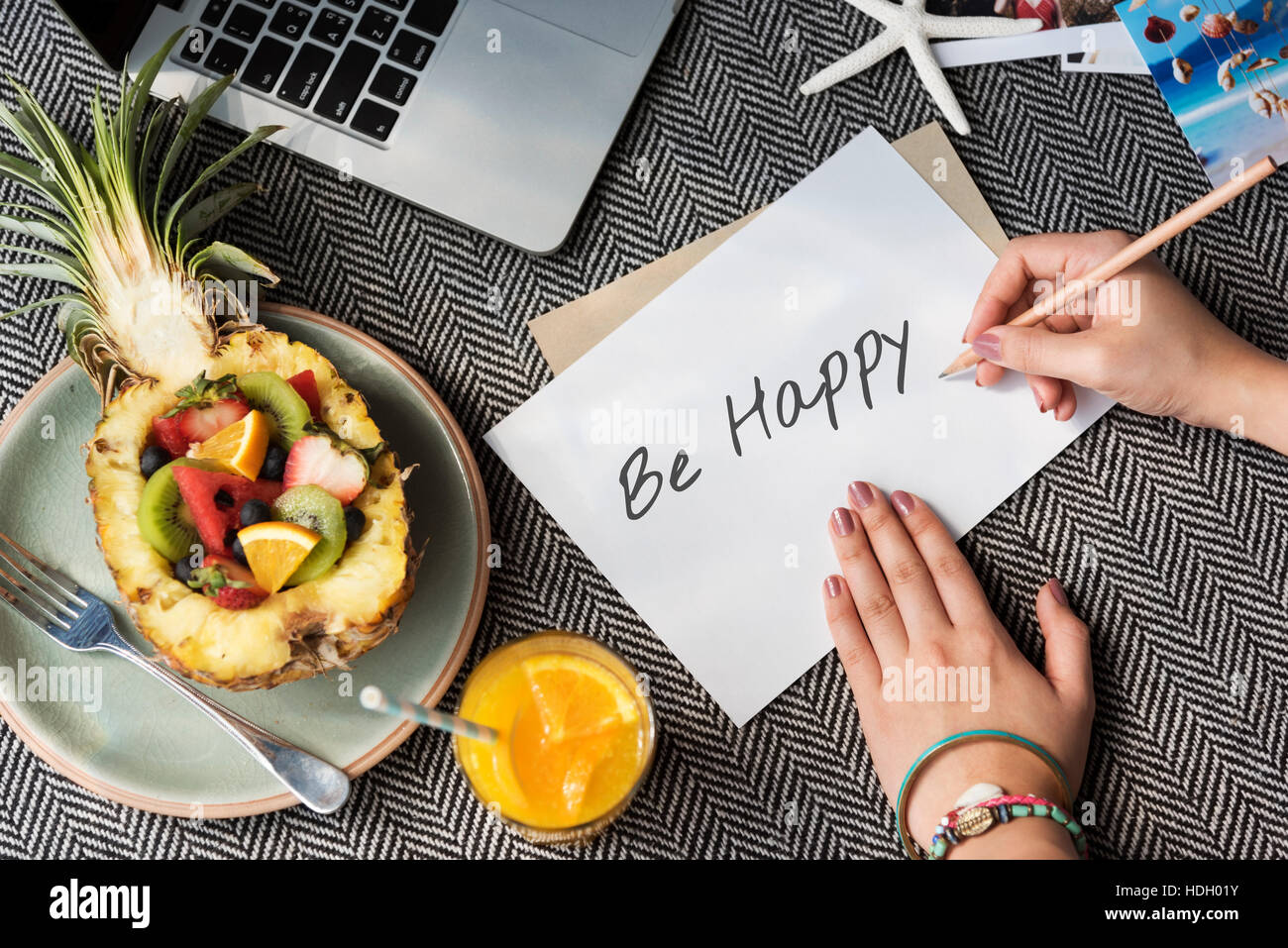 Be Happy Fun Weekends Concept Stock Photo - Alamy