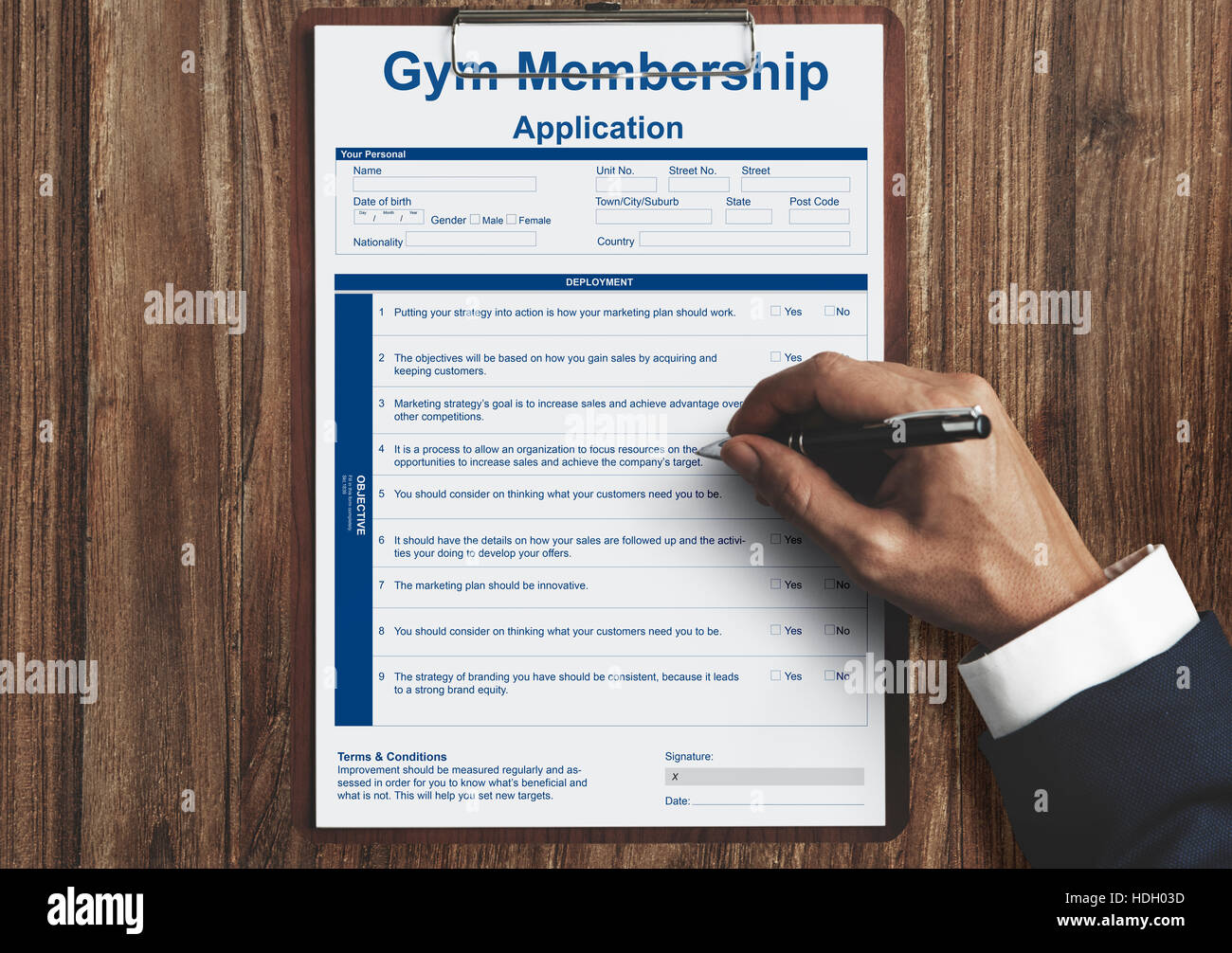 Gym Membership Application Form Request Concept Stock Photo - Alamy