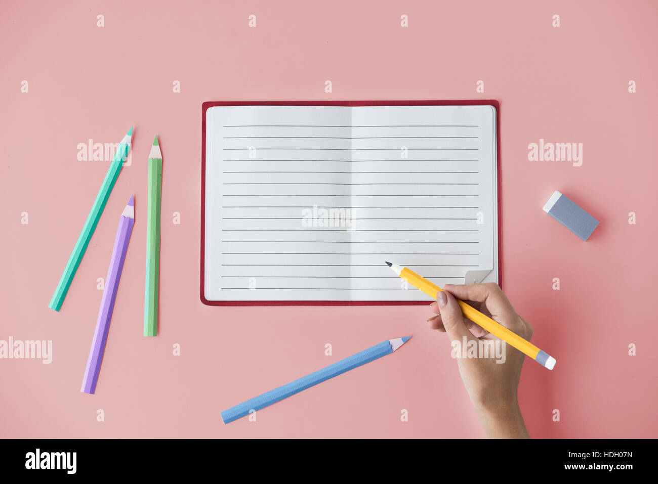 Blank Mockup Empty Page Diary Copy Space Concept Stock Photo - Alamy