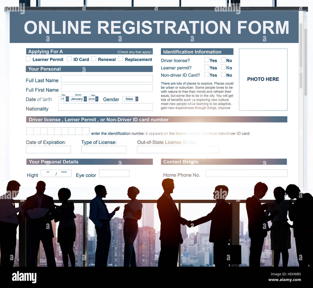 Online Application Form Document Concept Stock Photo - Alamy
