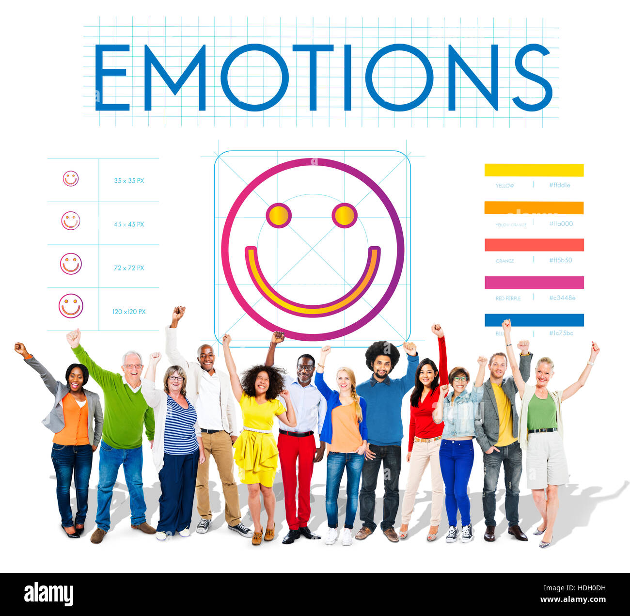 Cheerful positive emotions concept Cut Out Stock Images & Pictures - Alamy