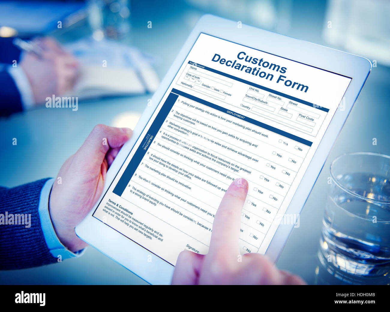 Customs Declaration Form Invoice Freight Parcel Concept Stock Photo - Alamy