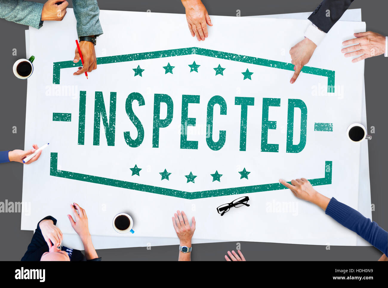 Classified Inspected Inspection Pass Status Concept Stock Photo - Alamy