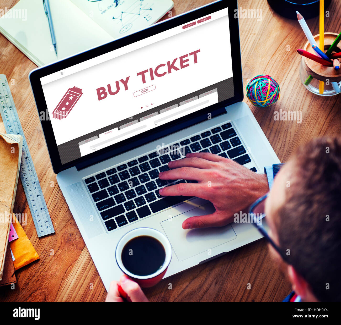 Buy Ticket Online Travel Holiday Concept Stock Photo - Alamy
