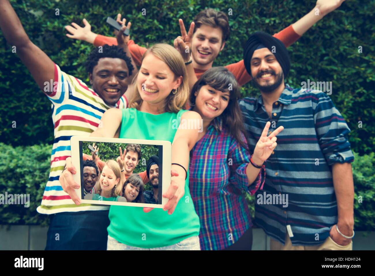 Groupie Together Teamwork Connection College Concept Stock Photo - Alamy