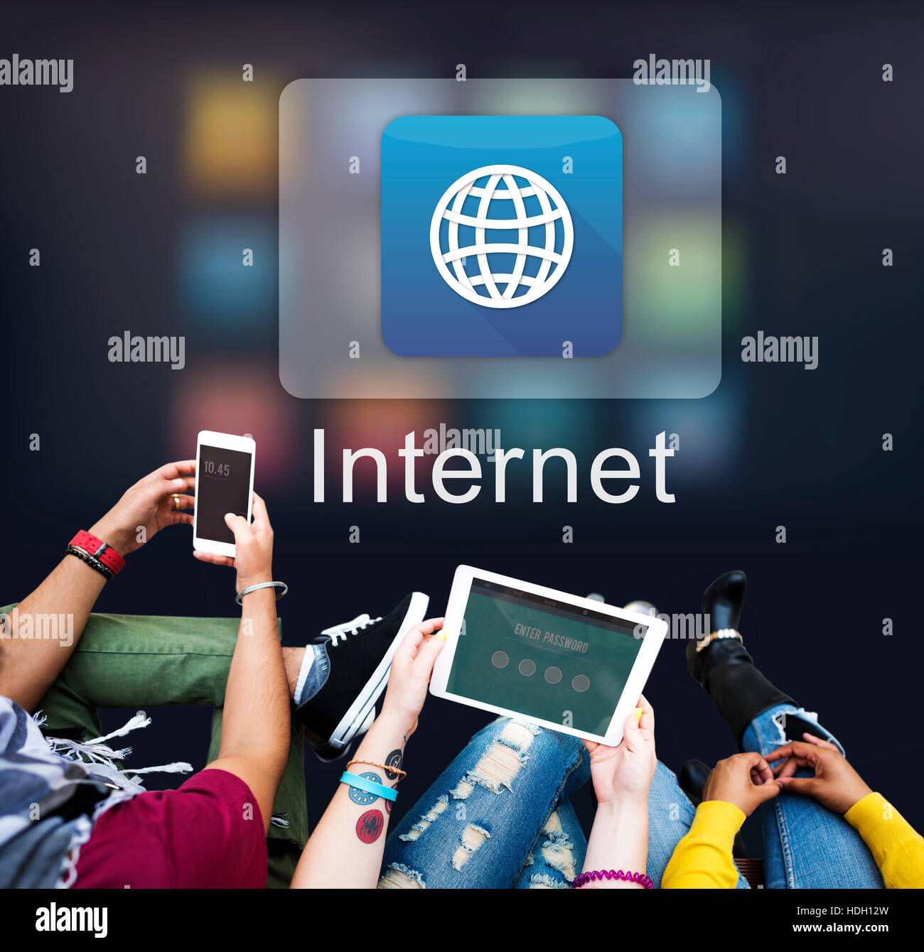 Communication Connection Network Globe Concept Stock Photo - Alamy