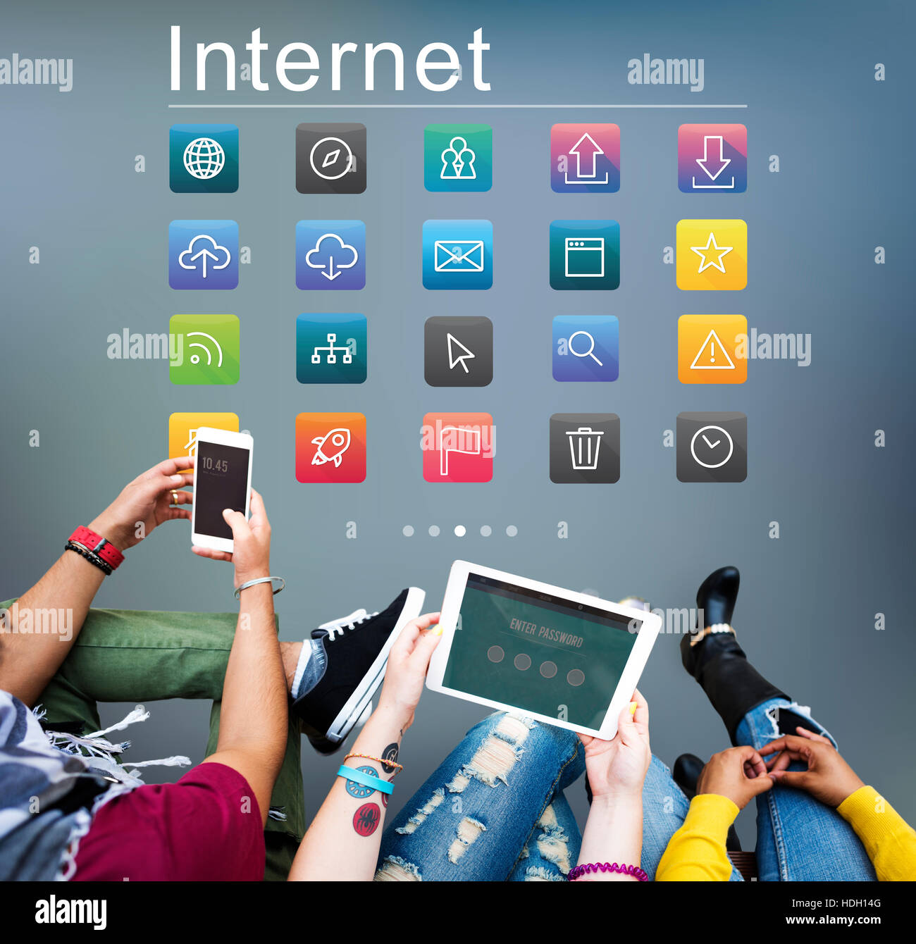 Application Cloud Network Communication Internet Concept Stock Photo ...