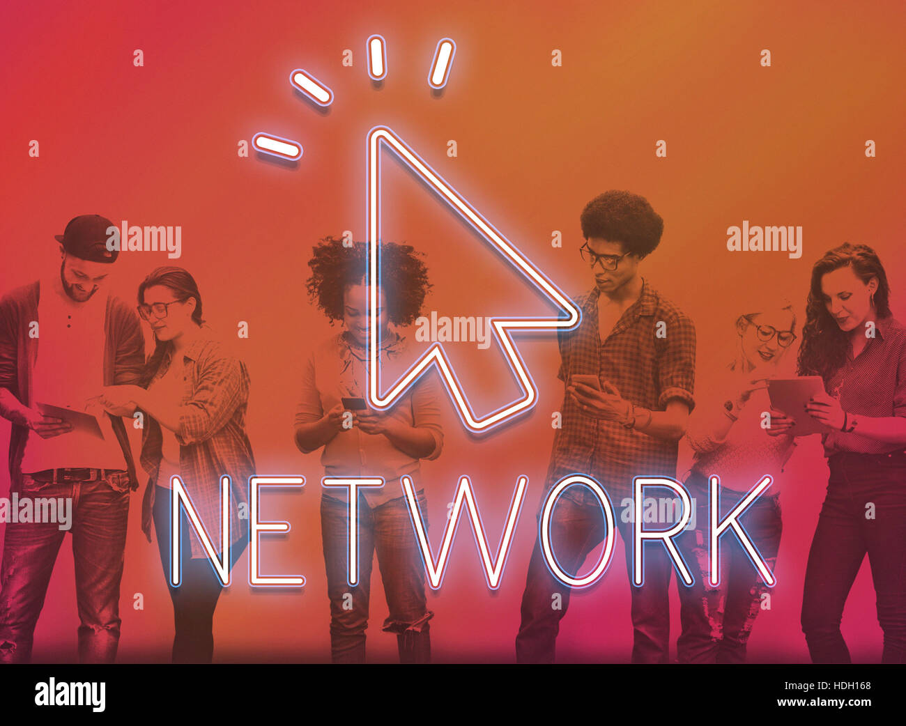 Digital Internet Connection Icon Mouse Pointer Concept Stock Photo - Alamy