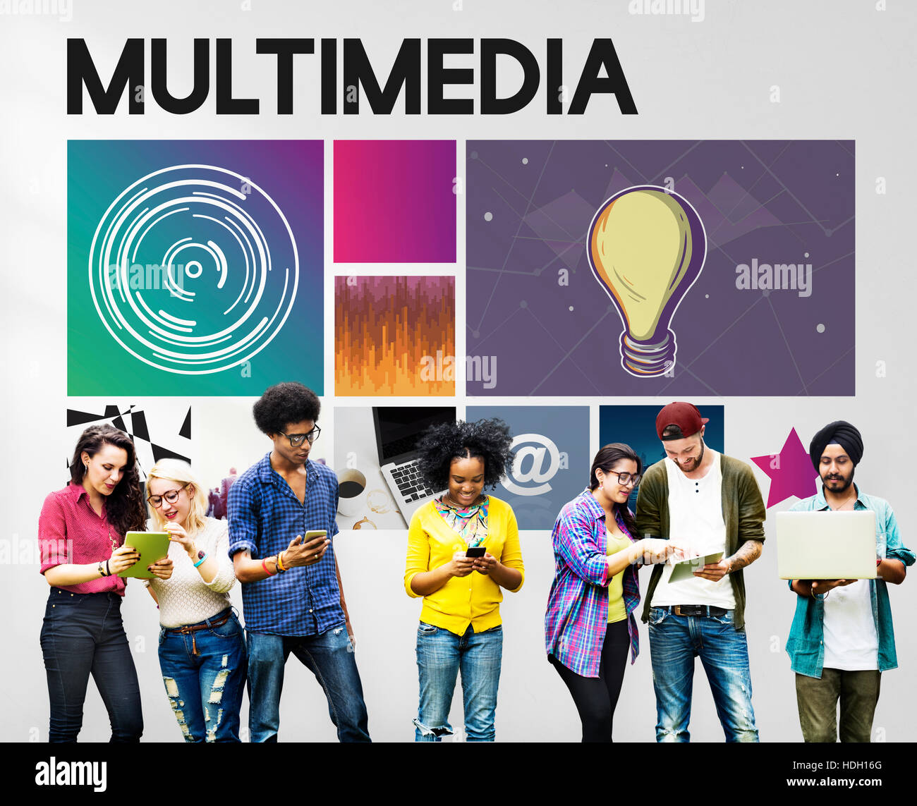 Multimedia Technology Cyberspace Network Concept Stock Photo - Alamy