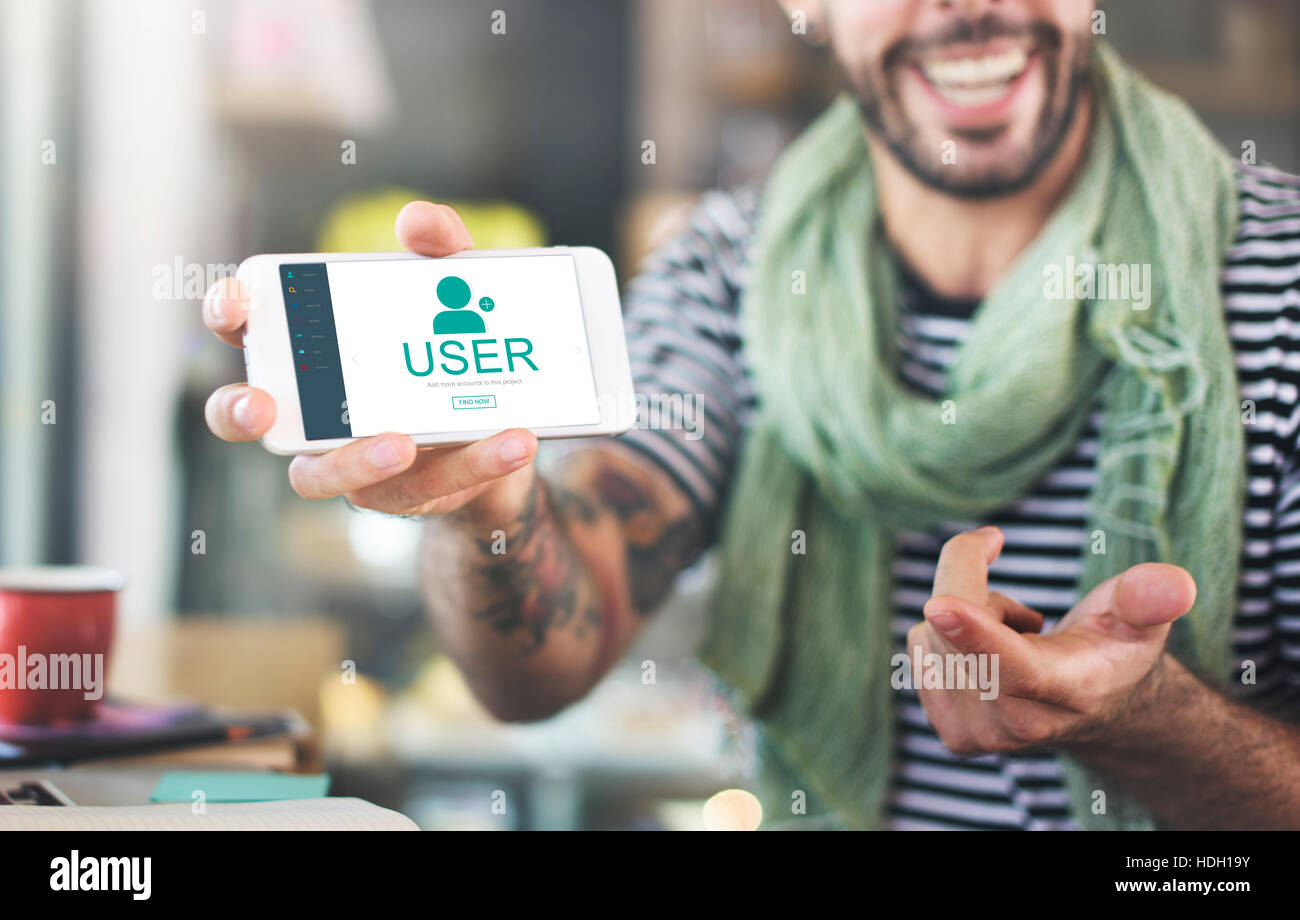 User Account Profile Social Network Concept Stock Photo - Alamy