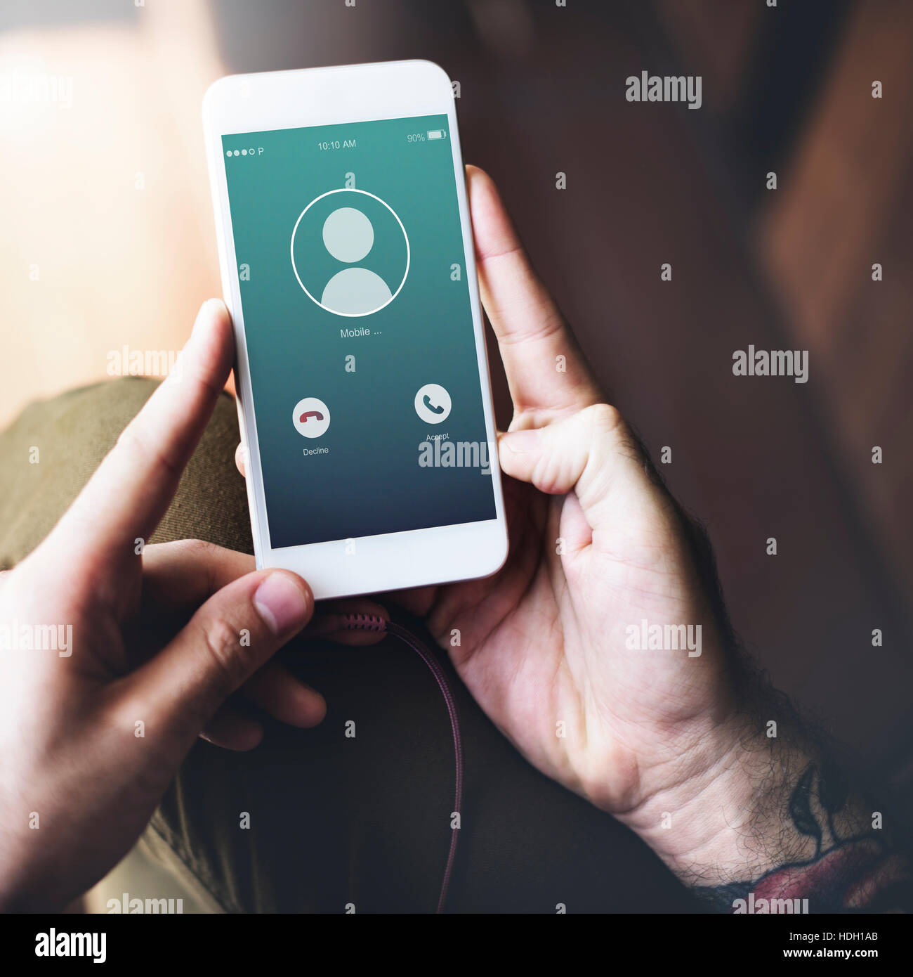 Incoming Mobile Call Communication Concept Stock Photo - Alamy