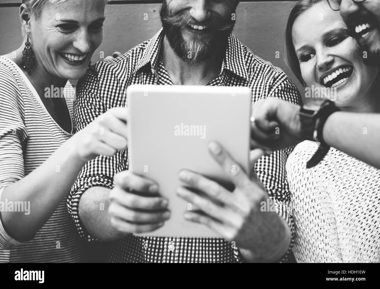 Group Of People Browsing Internet Concept Stock Photo - Alamy