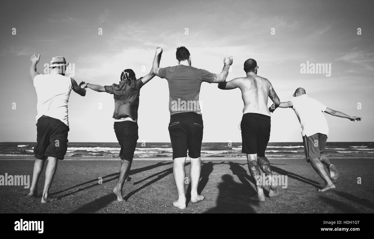 Young carefree happy people Black and White Stock Photos & Images - Alamy