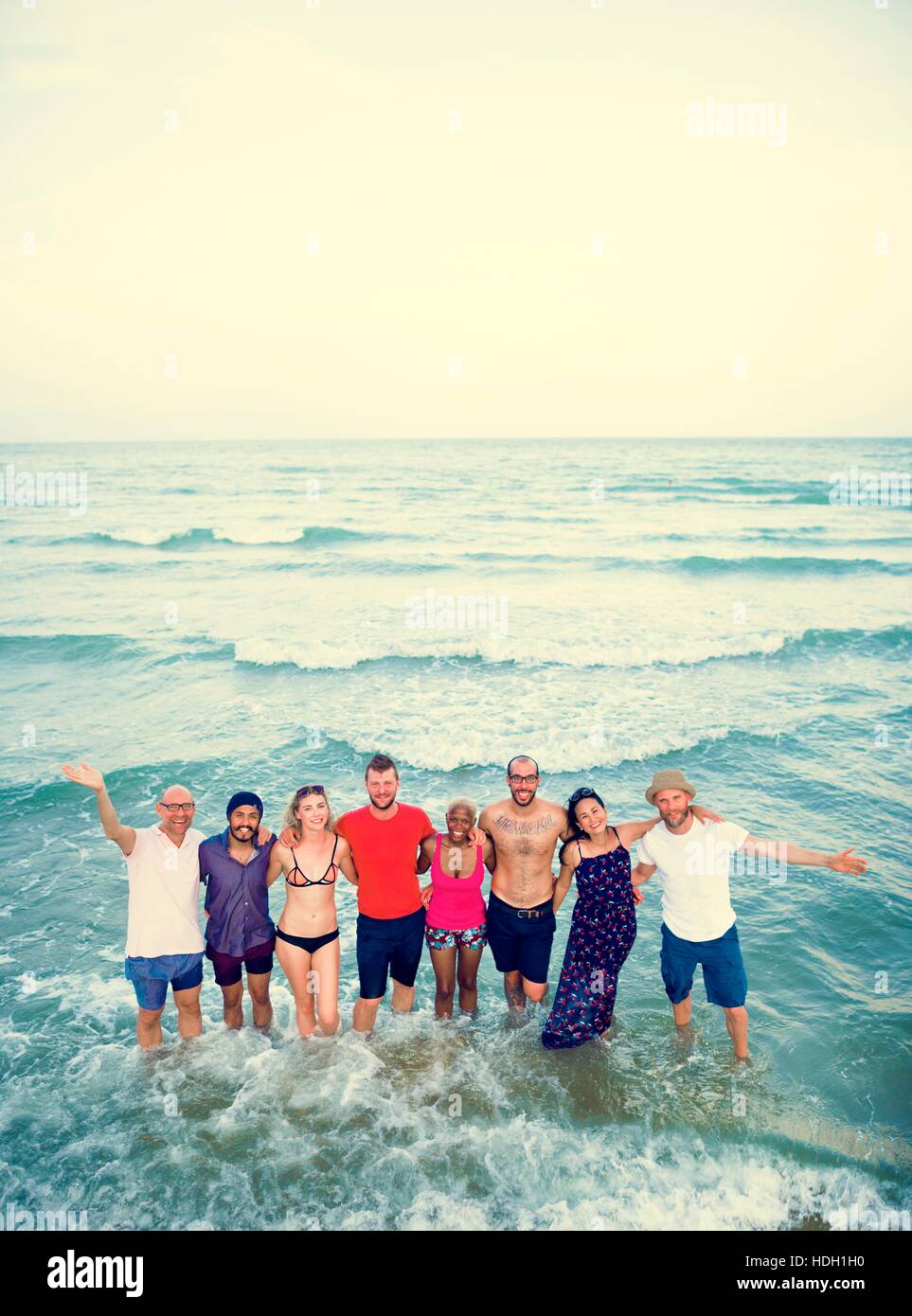 Young People Standing Near Sea Concept Stock Photo - Alamy