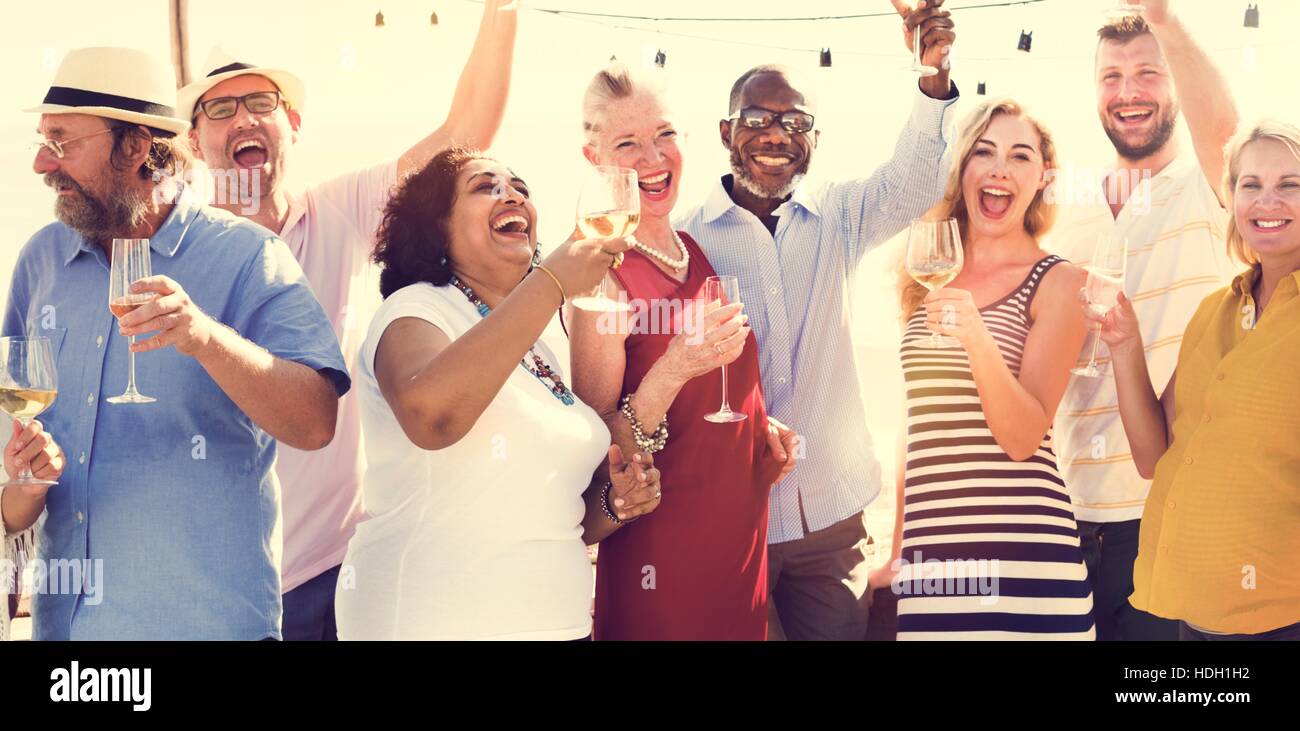 Group Of People Party Concept Stock Photo - Alamy