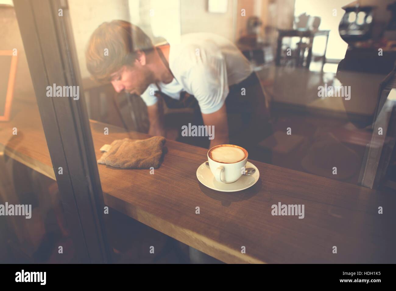 Serving Service Staff Customer Service Cafe Concept Stock Photo - Alamy